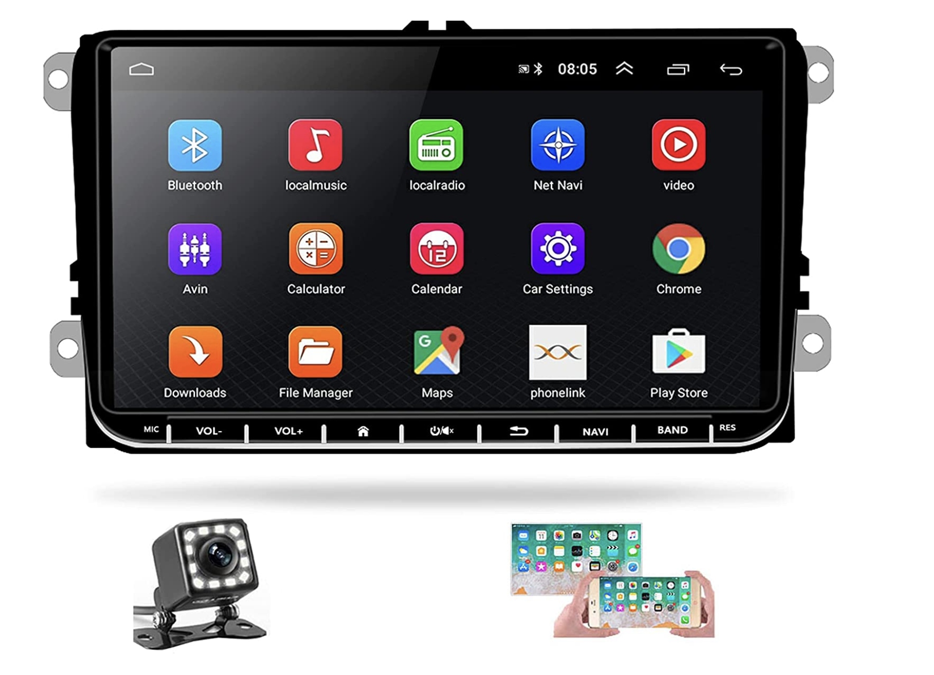 Radio Android 9" Hikity GPS Bluetooth do VW Golf 5 6 Passat Skoda ...