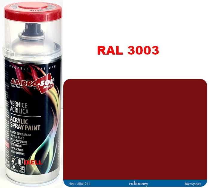 RAL 3003 czerwony POŁYSK SPRAY 400ml profesjonal-line HQ AMBROSOL 1233 ...