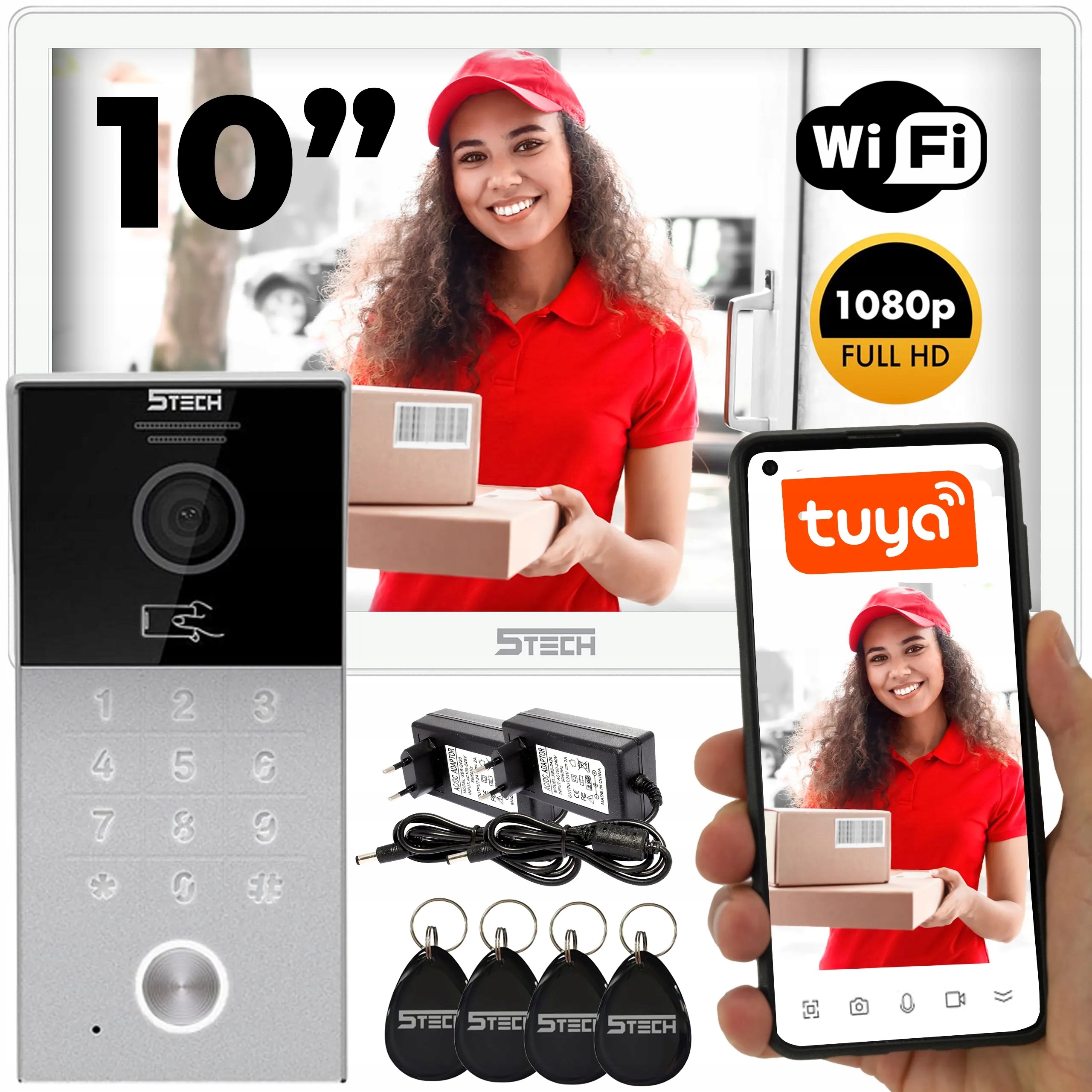 WIDEODOMOFON 5TECH ZESTAW STACJA 84225 DUŻY MONITOR 10'' DOTYKOWY ANDROID (5904815690195) • Cena ...