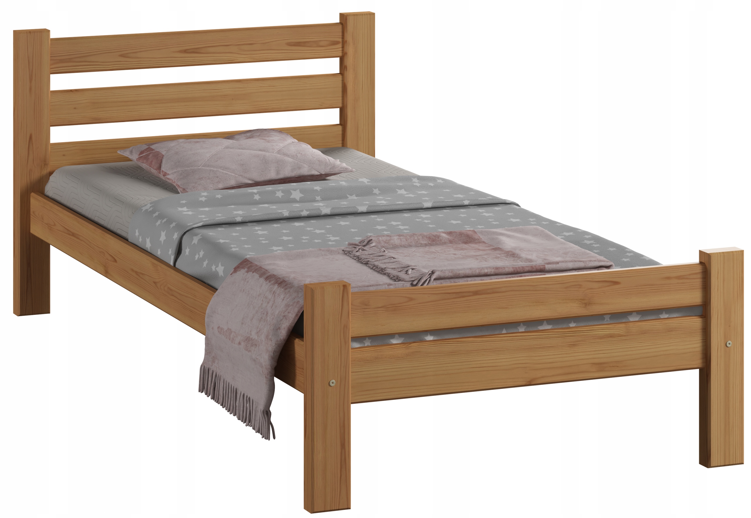 ŁÓŻKO drewniane OLCHA sosna rama ROMAN 90X200 (LN04OL90) • Cena, Opinie ...