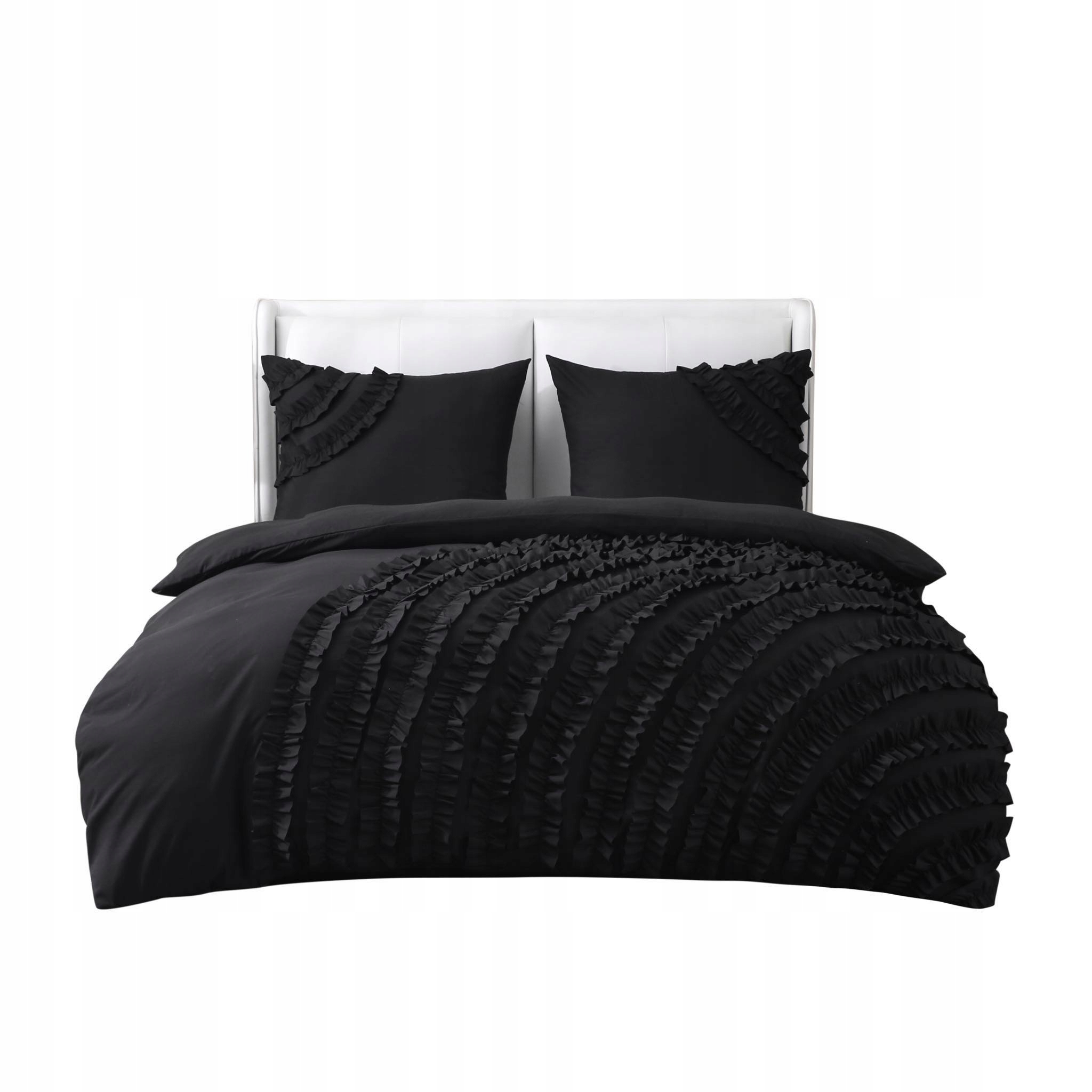 Pościel z falbanami 160x200 falbany czarna Rufle (5903571656018) • Cena ...