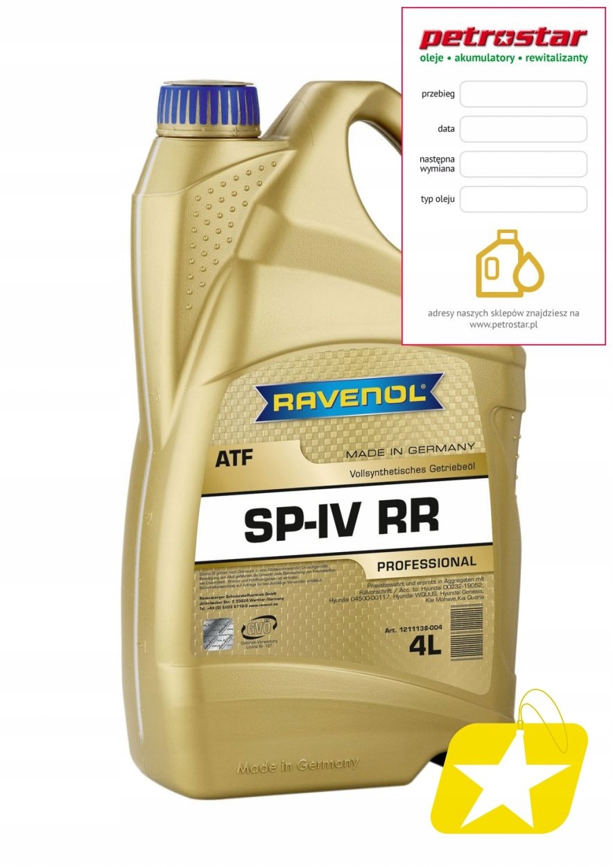 RAVENOL ATF SP-IV RR HYUNDAI KIA 4L 4014835878648 za 213.26PLN z ...