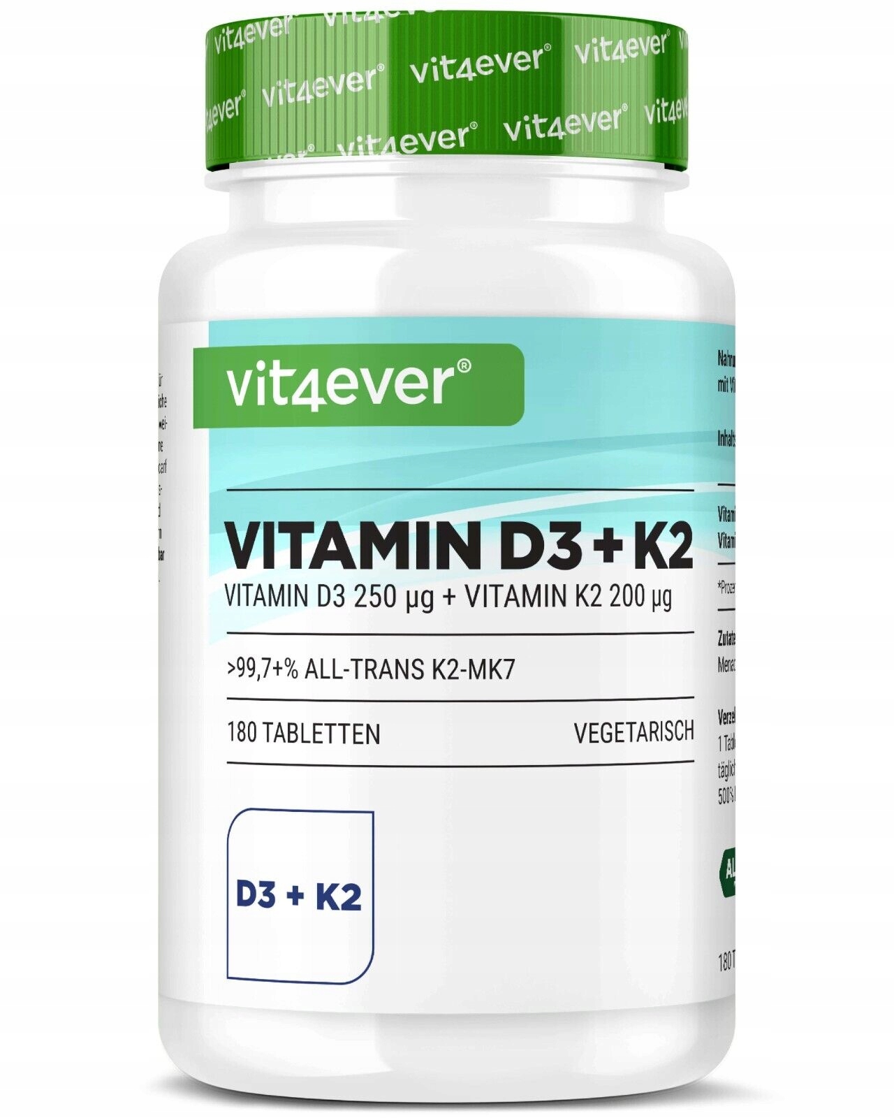 WITAMINA D3 10000 IU + K2 MK7 200 mcg WSPARCIE KOŚCI I UKŁADU KRĄŻENIA ...