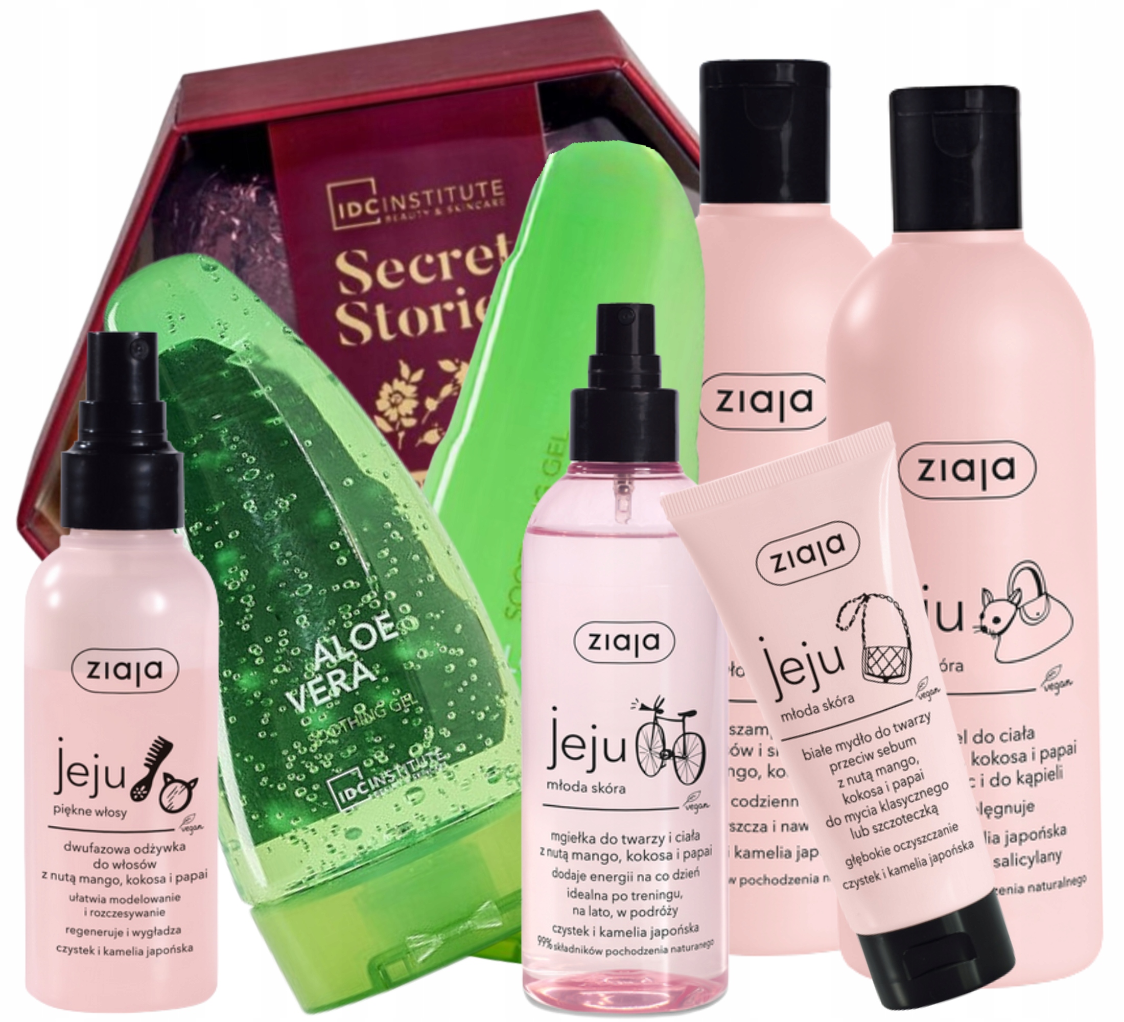 ZIAJA JEJU RÓŻOWY ZESTAW KOSMETYKÓW DO MŁODEJ CERY PREZENT DLA ...