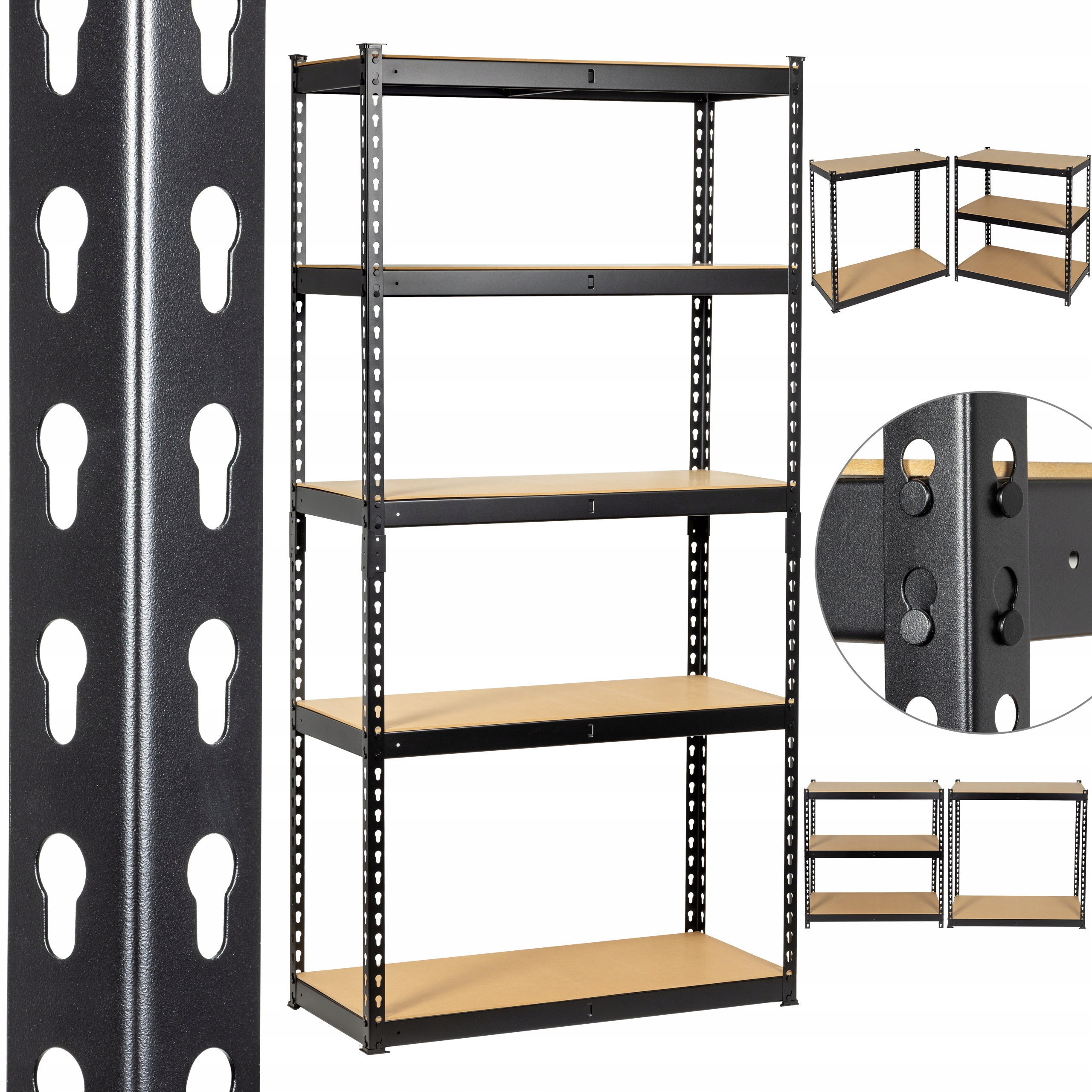Regał metalowy NITOWY magazynowy CZARNY MOCNY 5x265kg DOOC ... Regał metalowy NITOWY magazynowy CZARNY MOCNY 5x265kg DOOC ...