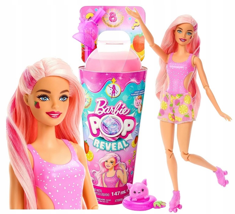 LALKA BARBIE POP REVEAL FRUIT OWOCOWY SOK Truskawkowa lemoniada ...