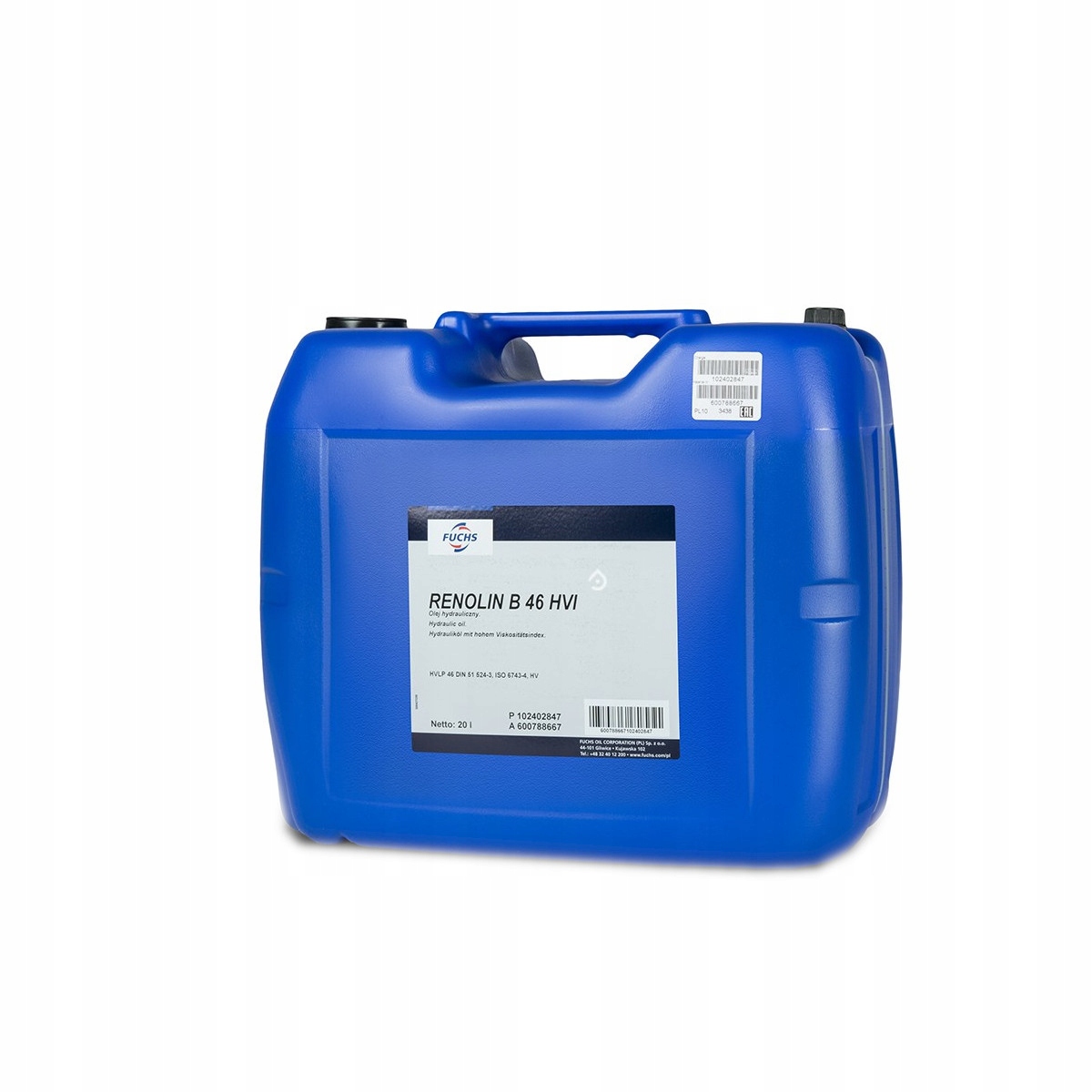 FUCHS RENOLIN B 46 HVI 20L. OLEJ HYDRAULICZNY 5905220371457 za 326 ...