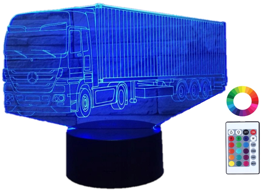 Lampka Nocna Led 3D Ciężarówka Tir Mercedes - Plexido | Sklep EMPIK.COM