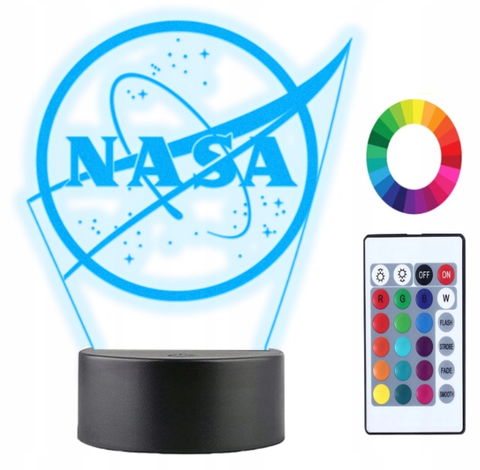 Lampka Nocna 3D Led Nasa Grawer Imię Prezent - Plexido | Sklep EMPIK.COM