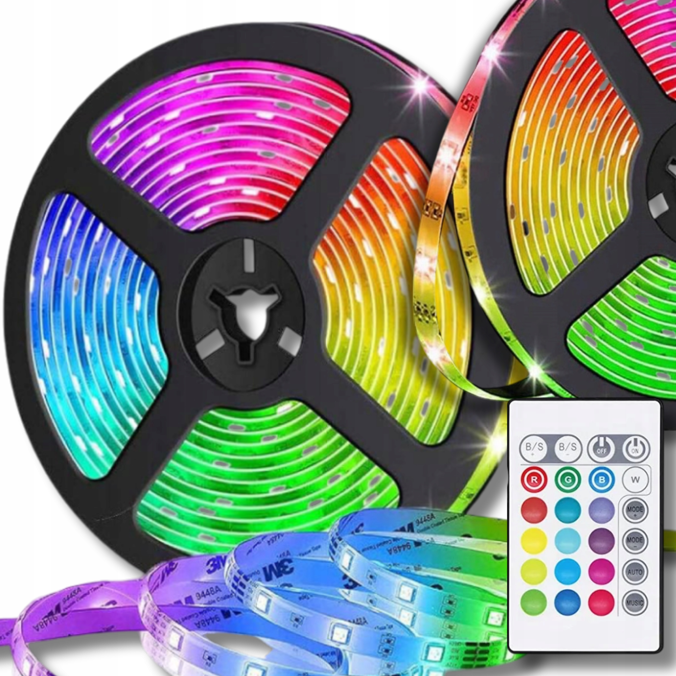 TAŚMA LED ZEWNĘTRZNA LEDY KOLOROWE RGB SAMOPRZYLEPNA 5m (5907457735286 ...