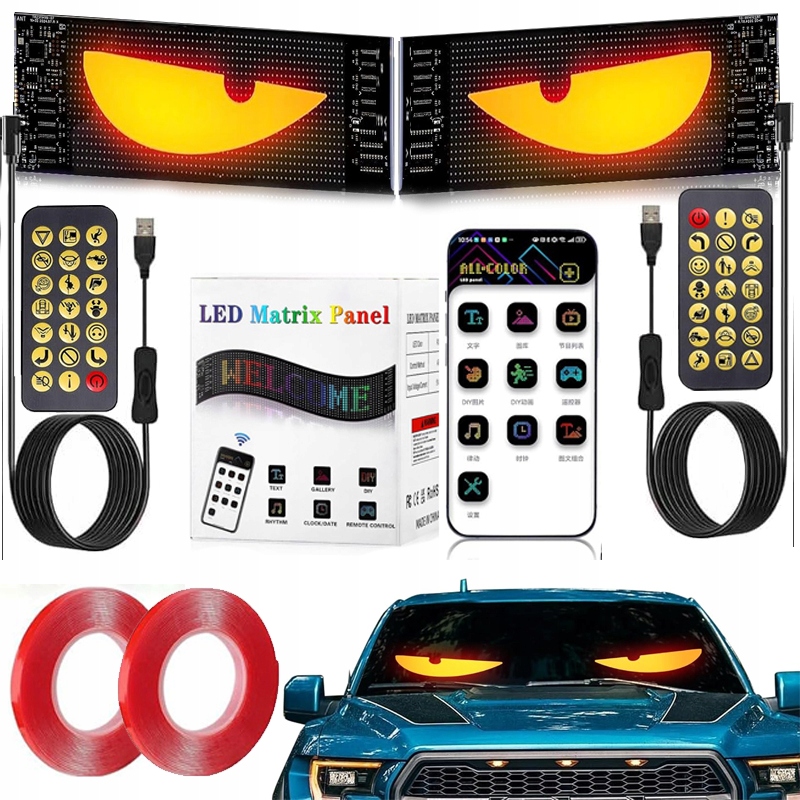 Tabliczki led oczy, devil eyes, diabelskie oczy, TIR led HIT 12V 60x16,5 cm - porównaj ceny ...