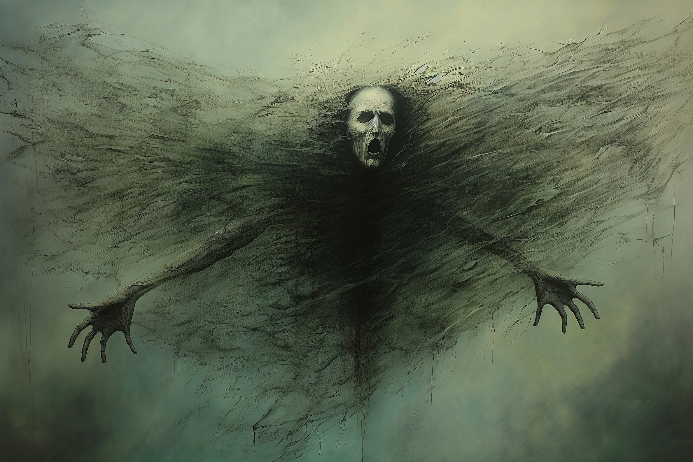 Zdzisław Beksiński Style Obraz Surrealismus Dark Art za 684 Kč - Allegro