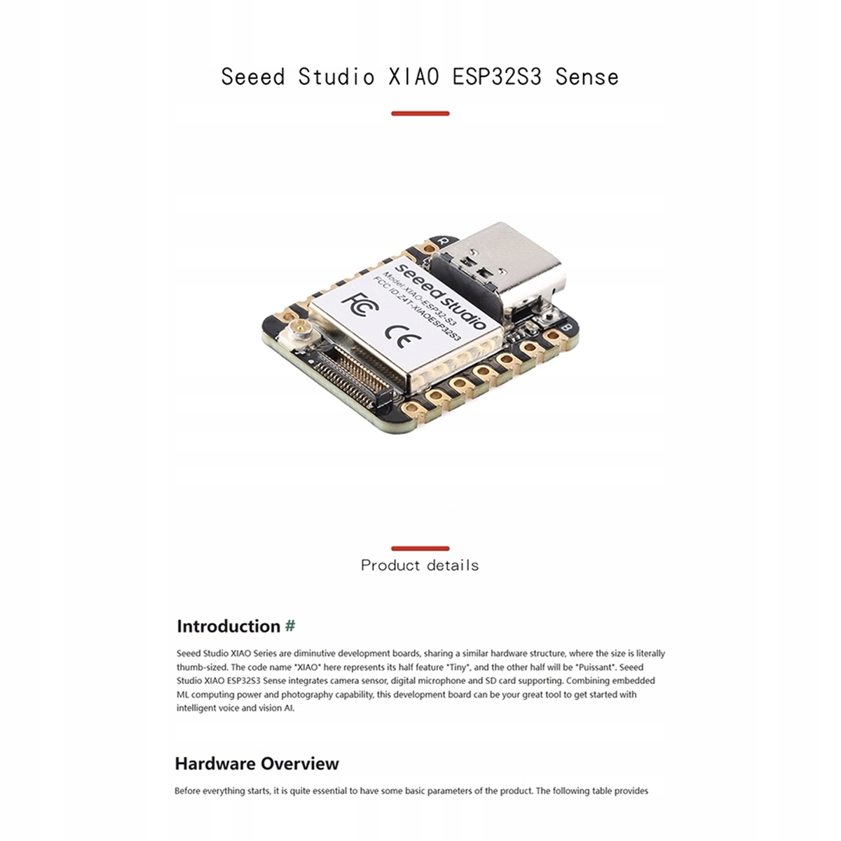 XIAO ESP32S3 Sense Seeeduino ESP32-S3 Moduł kamery Development Board (4711064068818) • Cena ...