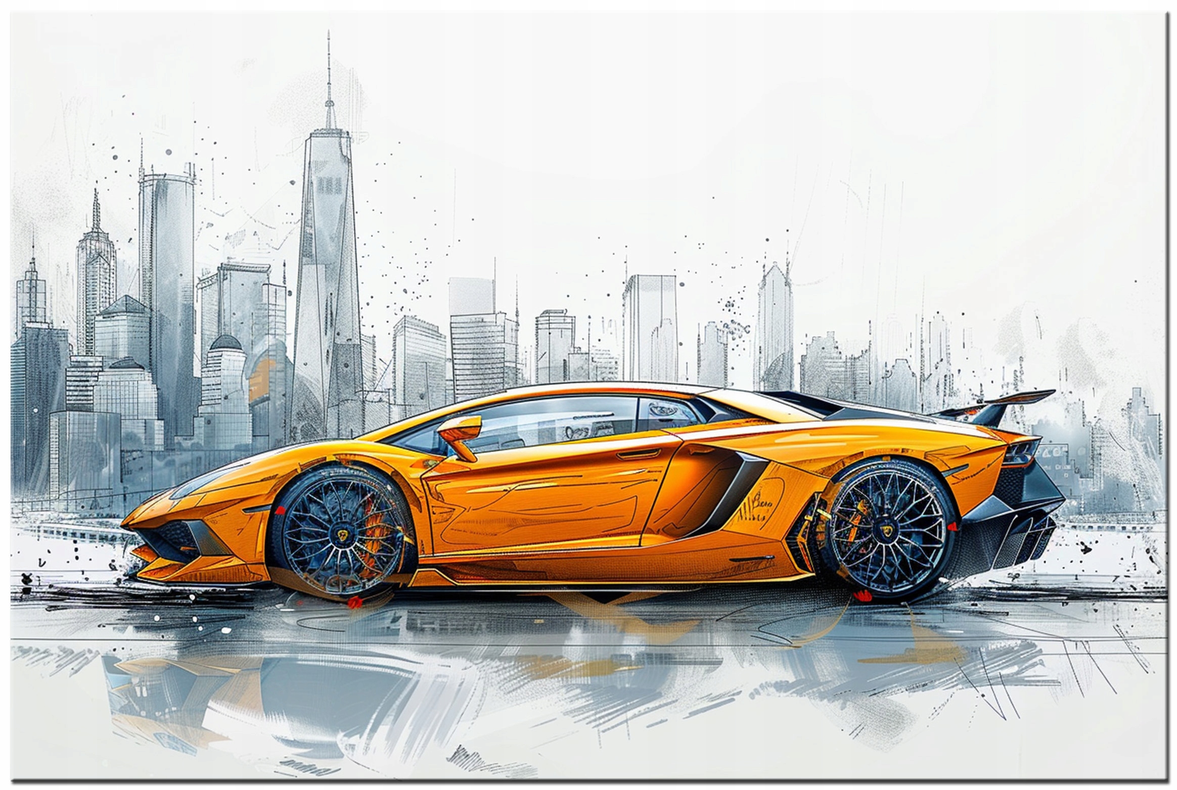 Obraz na płótnie Samochód Sportowy Lamborghini Grafika Auto 120cm x ...