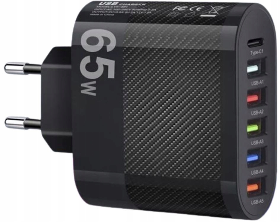 SZYBKA ŁADOWARKA SIECIOWA USB 65W QC3.0 6-PORTÓW - Sklep, Opinie, Cena w Allegro