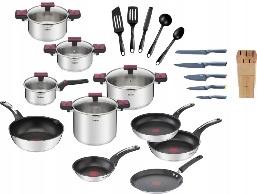 Zestaw cook&clip + patelnie Emotion noże stal nierdzewna 26el (G723SA74 ...