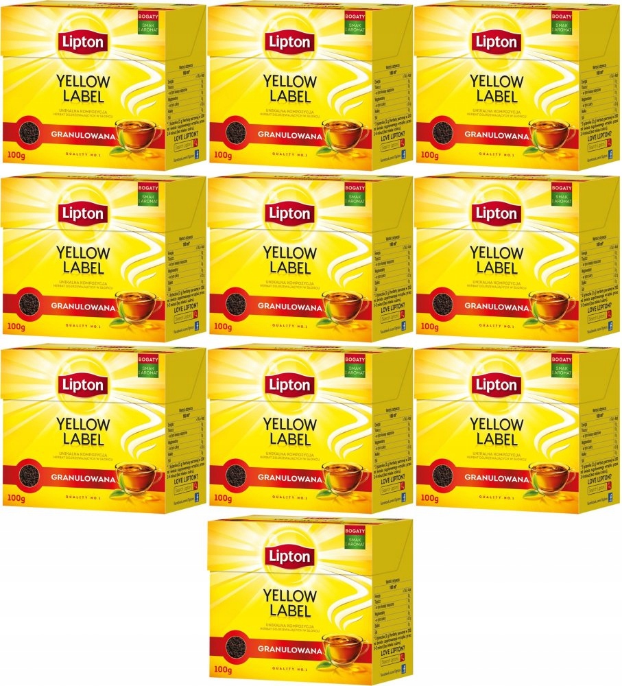 Herbata czarna granulowana Lipton Yellow Label 100g x10 (8718114822853 ...