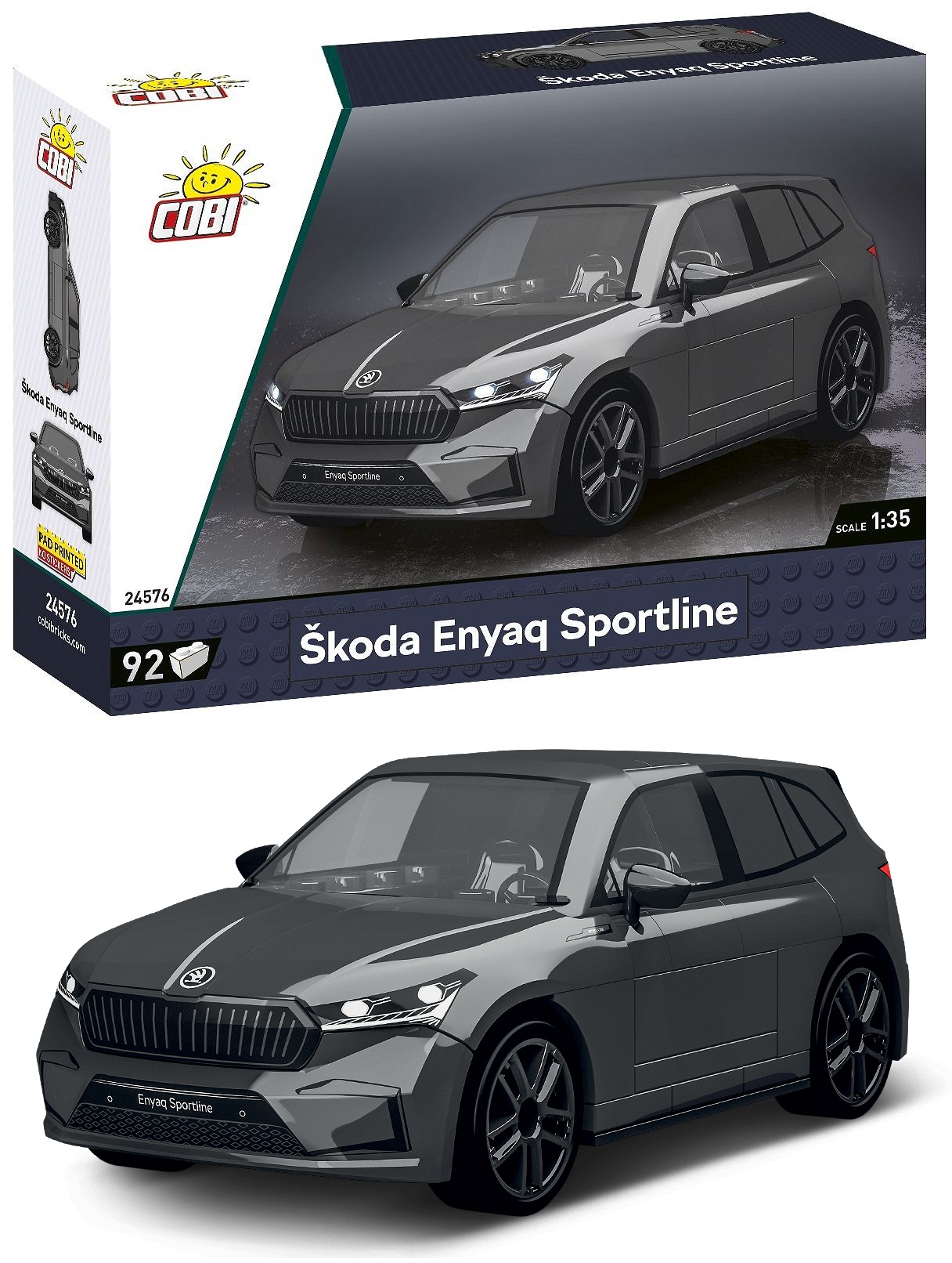 KLOCKI COBI 24576 Samochód Škoda Enyaq Sportline SKODA 92 El ...