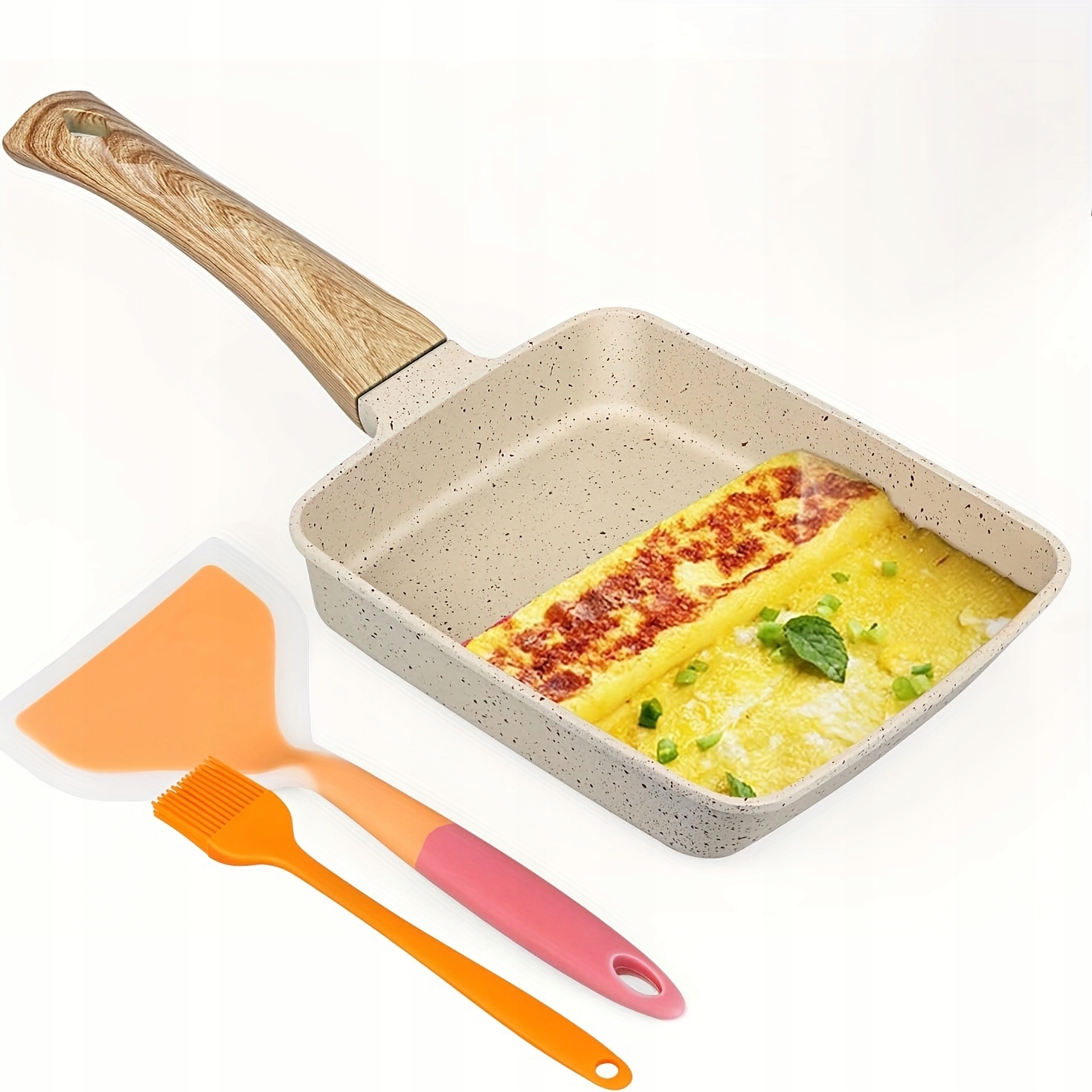 1set Japanese Frying Pan, Tamagoyaki Frying Pan, Tamagoyaki Rectangular ...