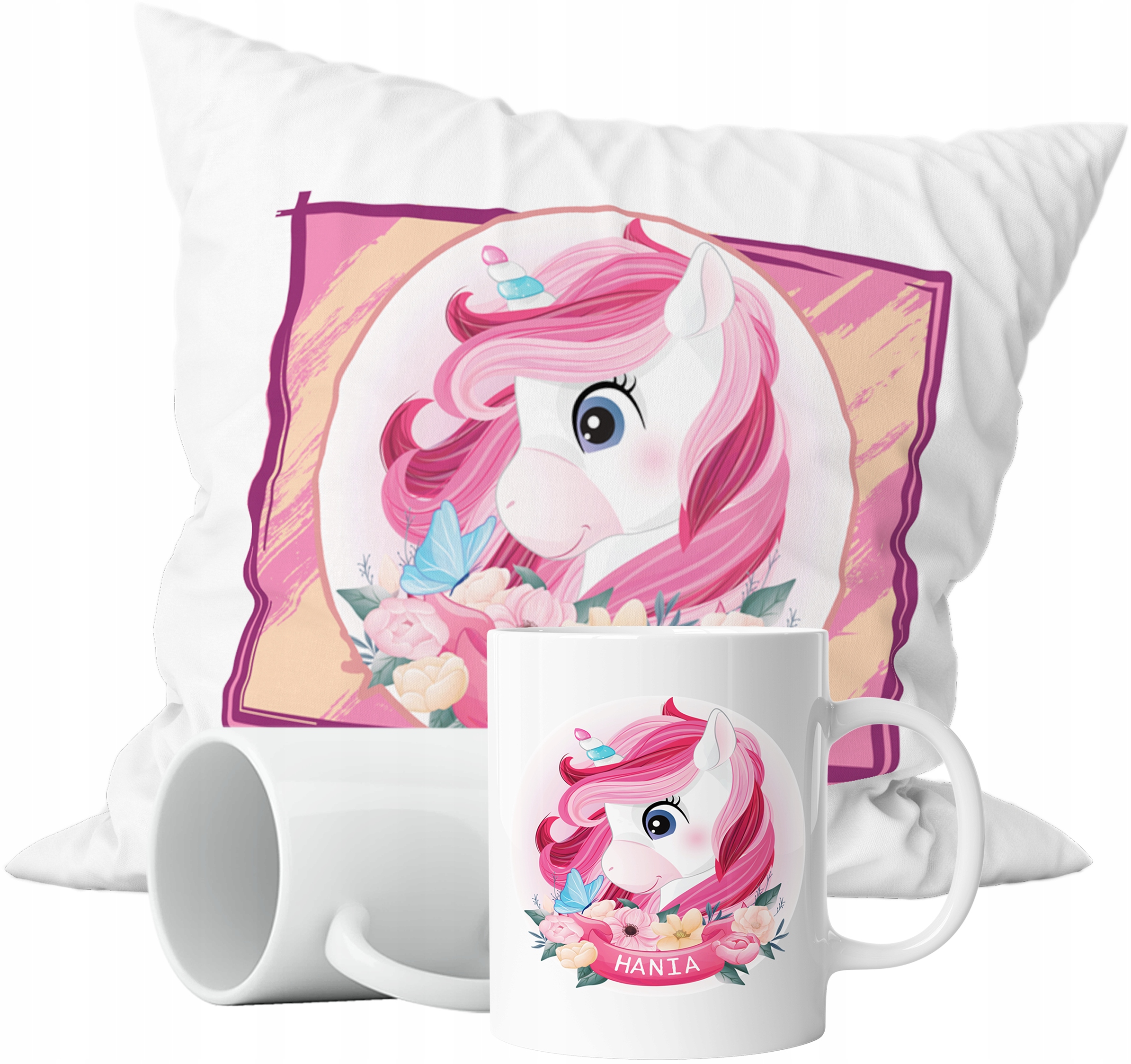 ZESTAW KUBEK+PODUSZKA JEDNOROŻEC DLA DZIECKA+IMIĘ • Cena, Opinie • Zabawne gadżety 12859916603 ...