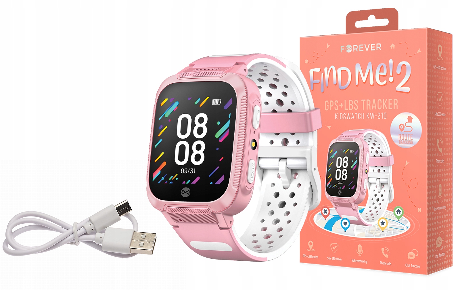 Smartwatch dla dzieci Forever Find Me KW 200 różowy - Sklep, Opinie ...