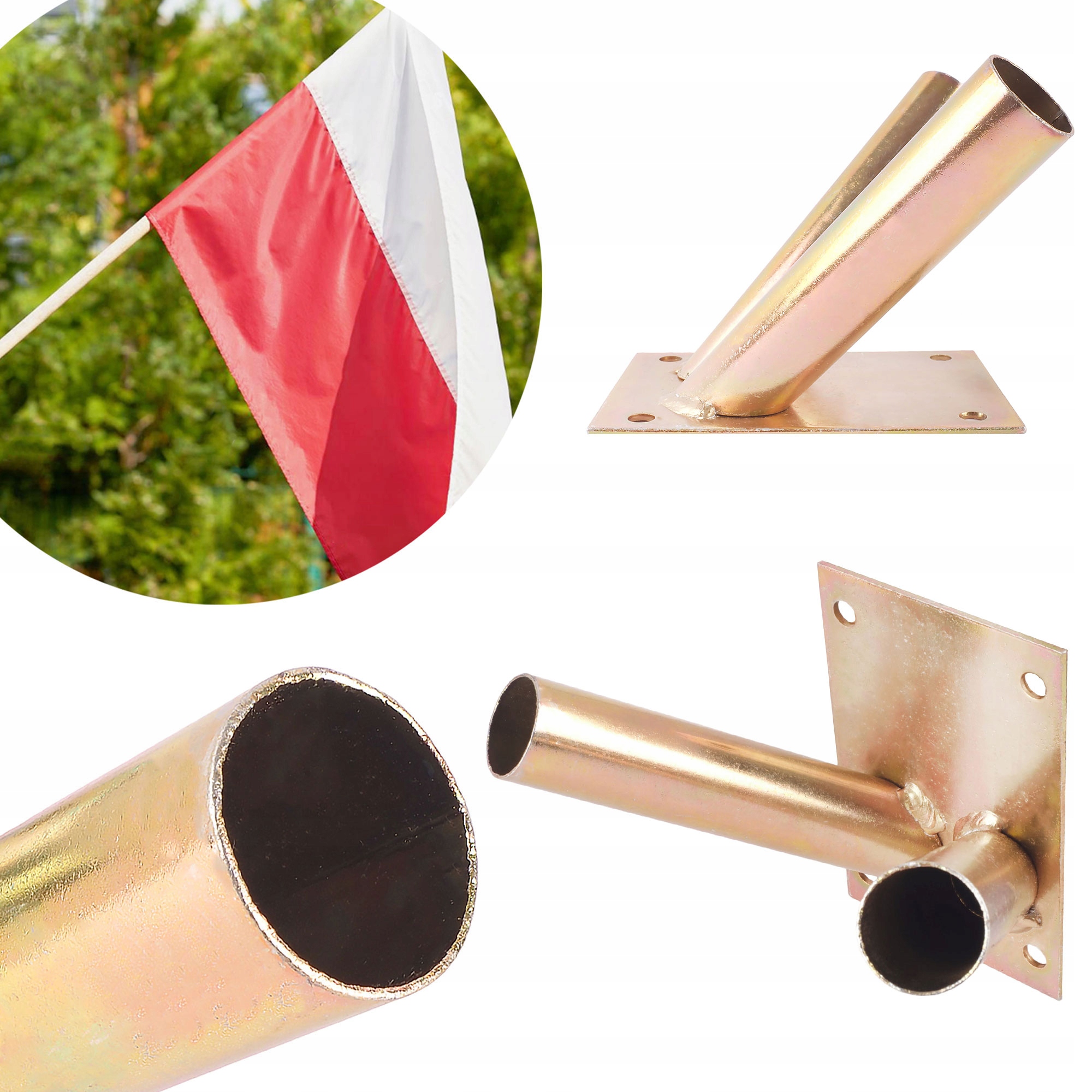 UCHWYT DO FLAG FLAGI NA FLAGĘ OCYNK 2 RAMIENNY • Cena, Opinie - Allegro