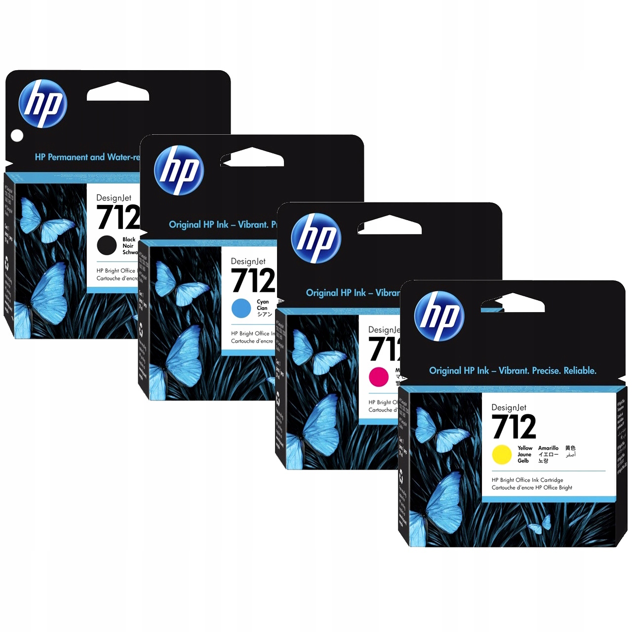 4x org. tusz HP 712 CMYK DesignJet T210 T230 T250 T630 T650 - Sklep ...