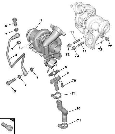 037969 - Трубопровод смазки турбины CITROEN PEUGEOT HDI oe. купить на ...