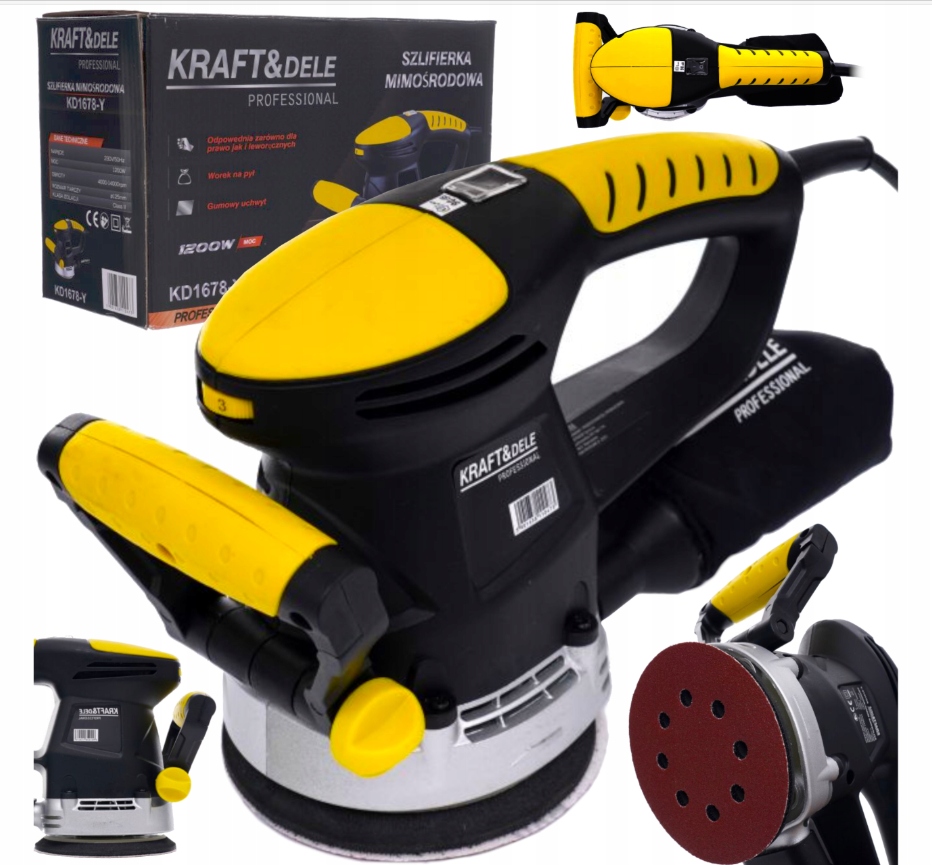 SZLIFIERKA KRAFT&DELE POLERKA OSCYLACYJNA MIMOŚRODOWA ELEKTRYCZNA 1200W 125 (5901638110473 ...