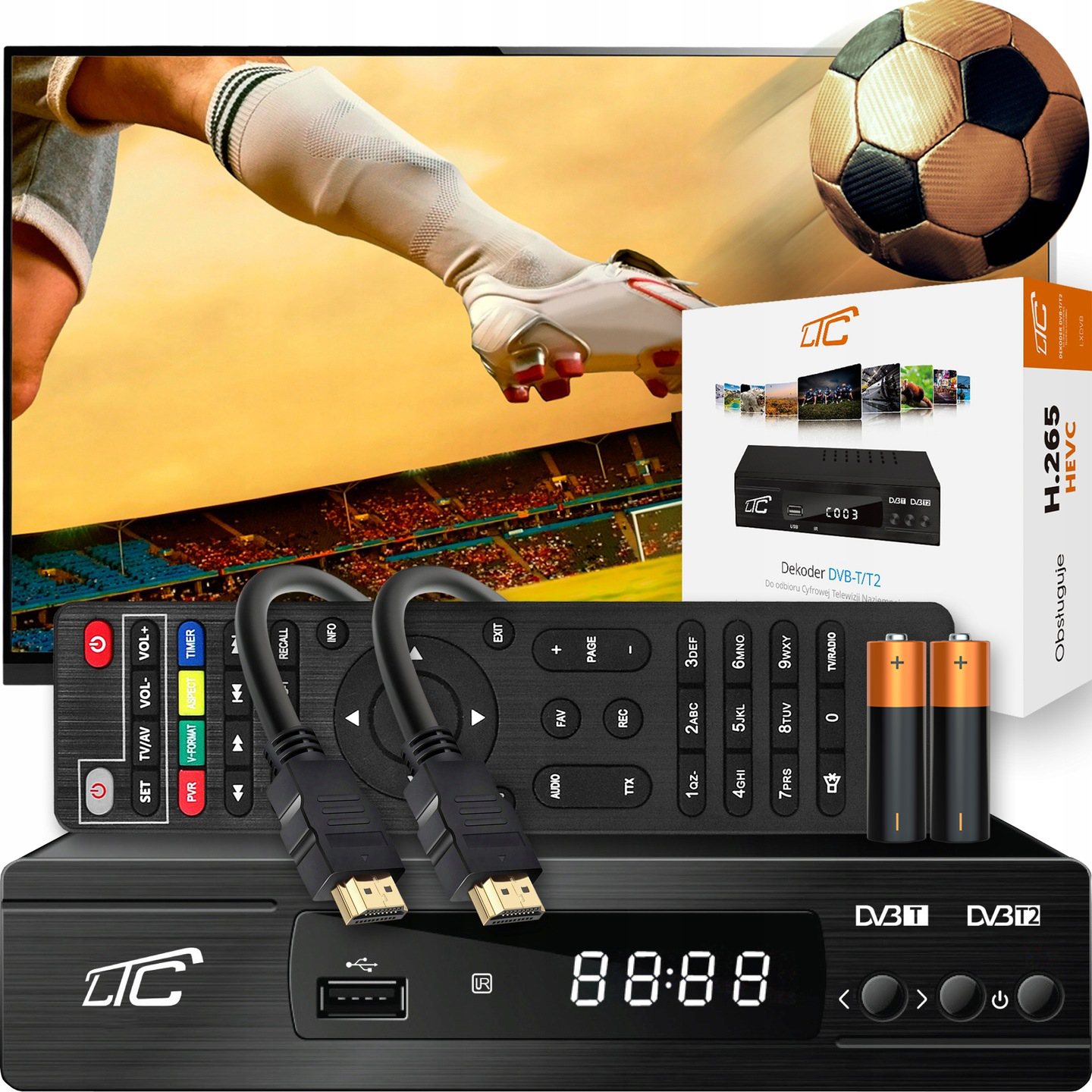 DEKODER TUNER TV NAZIEMNEJ DVB-T2 i DVB-C H.265 HEVC FULL HD USB HDMI ...