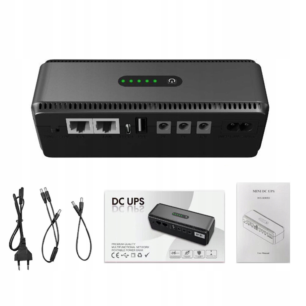 Zasilacz UPS Mini 5V 9V 12V do routerów i kamer 10400mAh 18W - Sklep ...