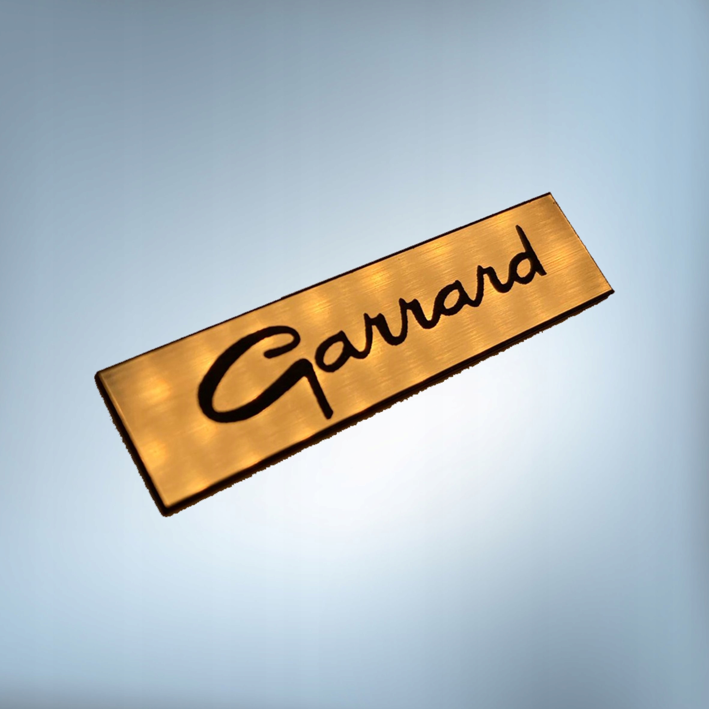 Emblém GARRARD 50x12 mm zlatý Samolepka Logo Známka Symbol Sticker za ...