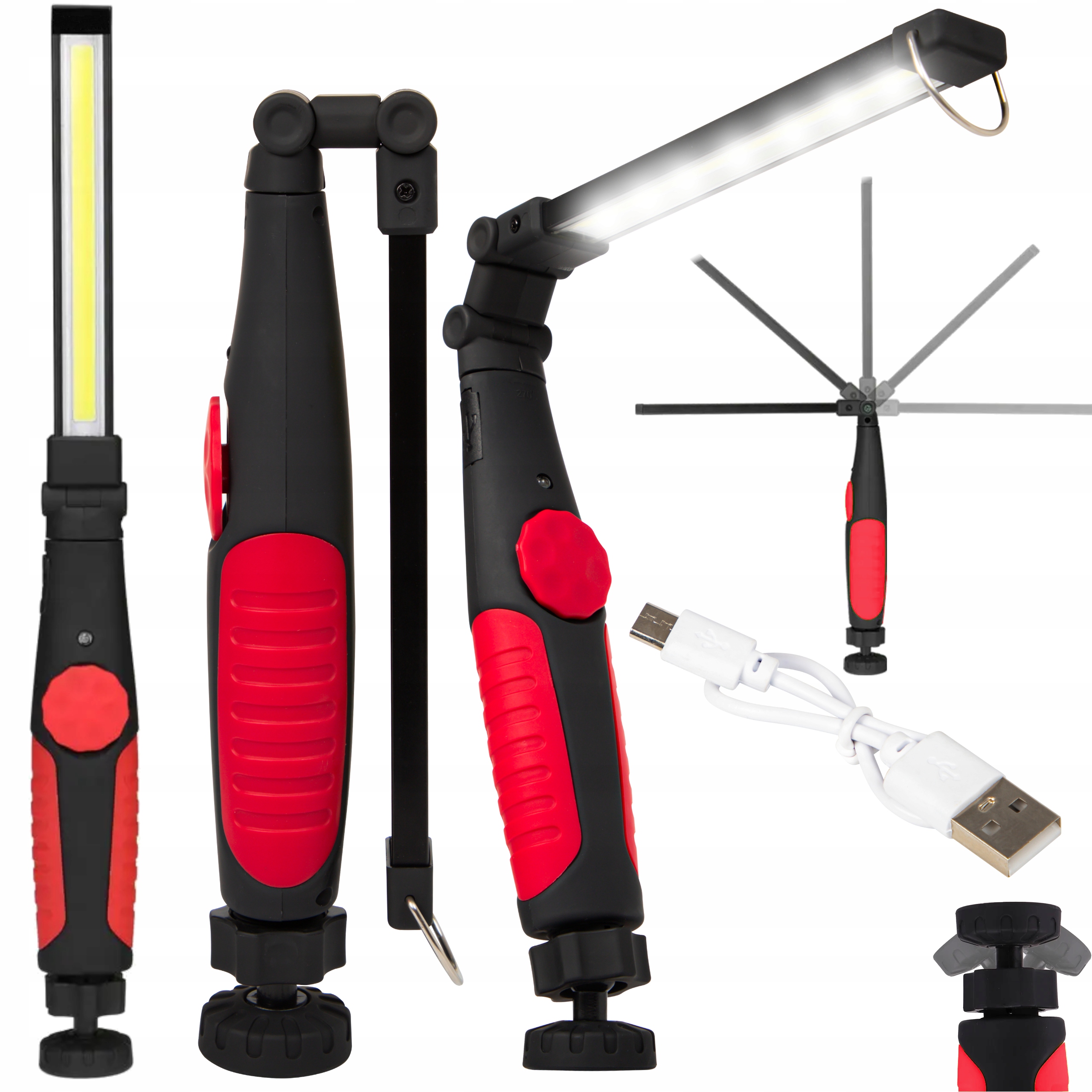 DIELENSKÉ SVETLO BATERKA S USB MAGNETOM PRE DIELŇU LED COB PRÍVESOK - Allegro