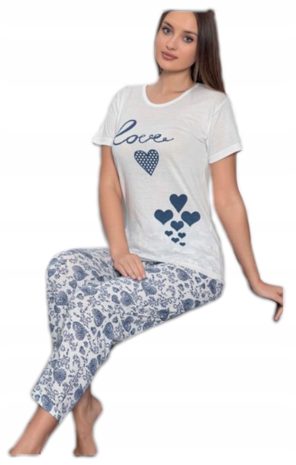 PIŻAMA DAMSKA bawełna LOVE serca - XXXL - 3XL • Cena, Opinie • Piżamy 17483611799 • Allegro