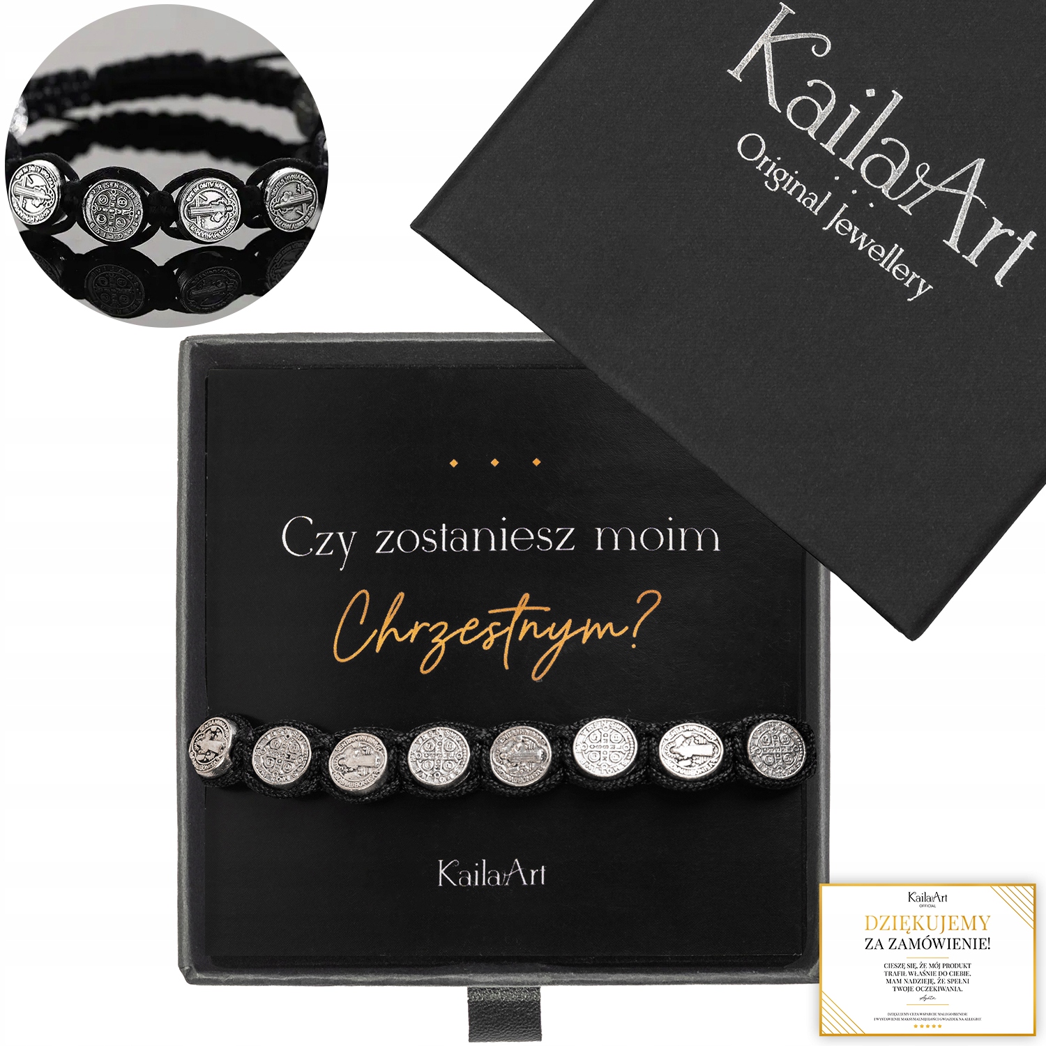 PÁNSKÝ NÁRAMEK PRO KMOTRA RŮŽENEC NA RUKU PODĚKOVÁNÍ za 256.00CZK - Allegro