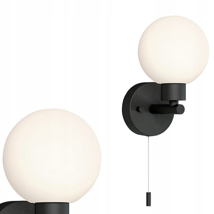 Kinkiet ścienny z włącznikiem szklany klosz łazienka IP44 SIMI ...