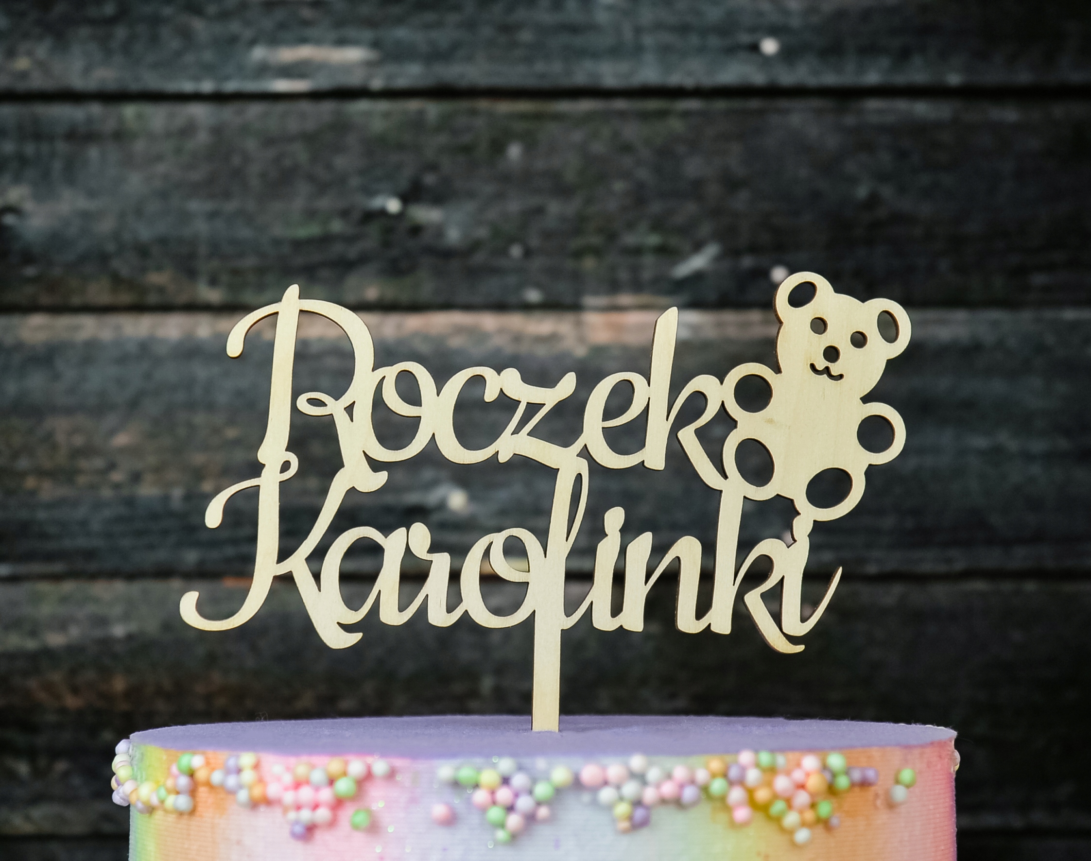 Topper drewniany na tort Roczek TUD-3 13934274408 - Allegro.pl