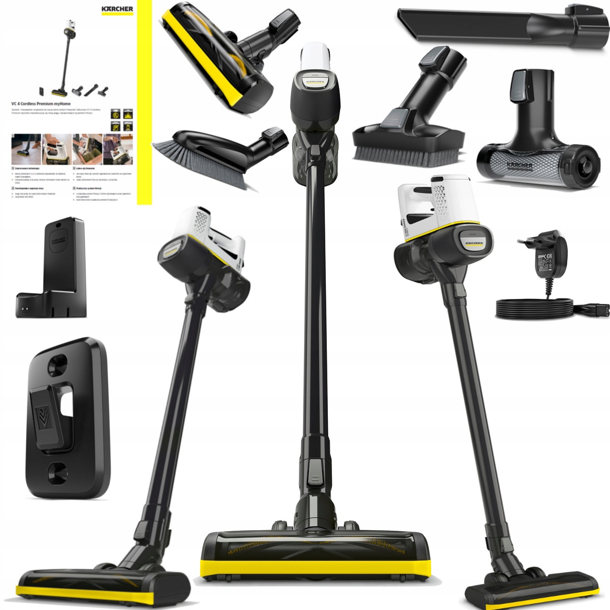 BEZPRZEWODOWY ODKURZACZ PIONOWY KARCHER VC 4 PREMIUM AKUMULATOROWY MOCNY XL - Sklep, Opinie ...