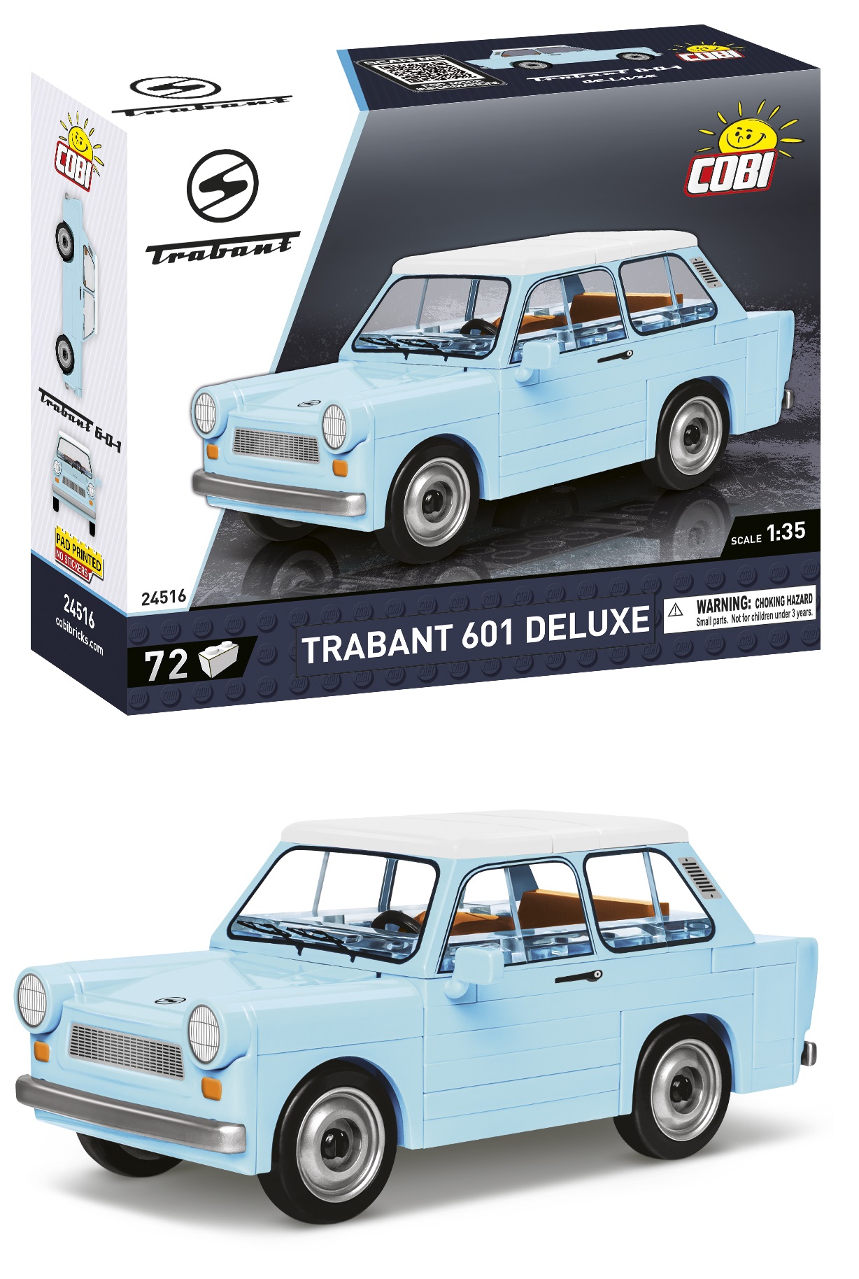 KLOCKI COBI 24516 Samochód Trabant 601 Deluxe 71 El. (5902251245160) • Cena, Opinie • Plastikowe ...