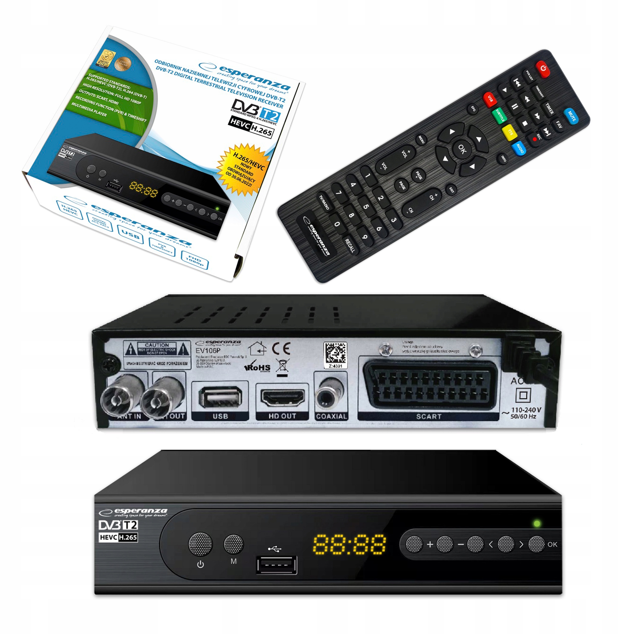 TUNER DEKODER CYFROWY TV NAZIEMNEJ DVB T2 HEVC - Sklep, Opinie, Cena w ...