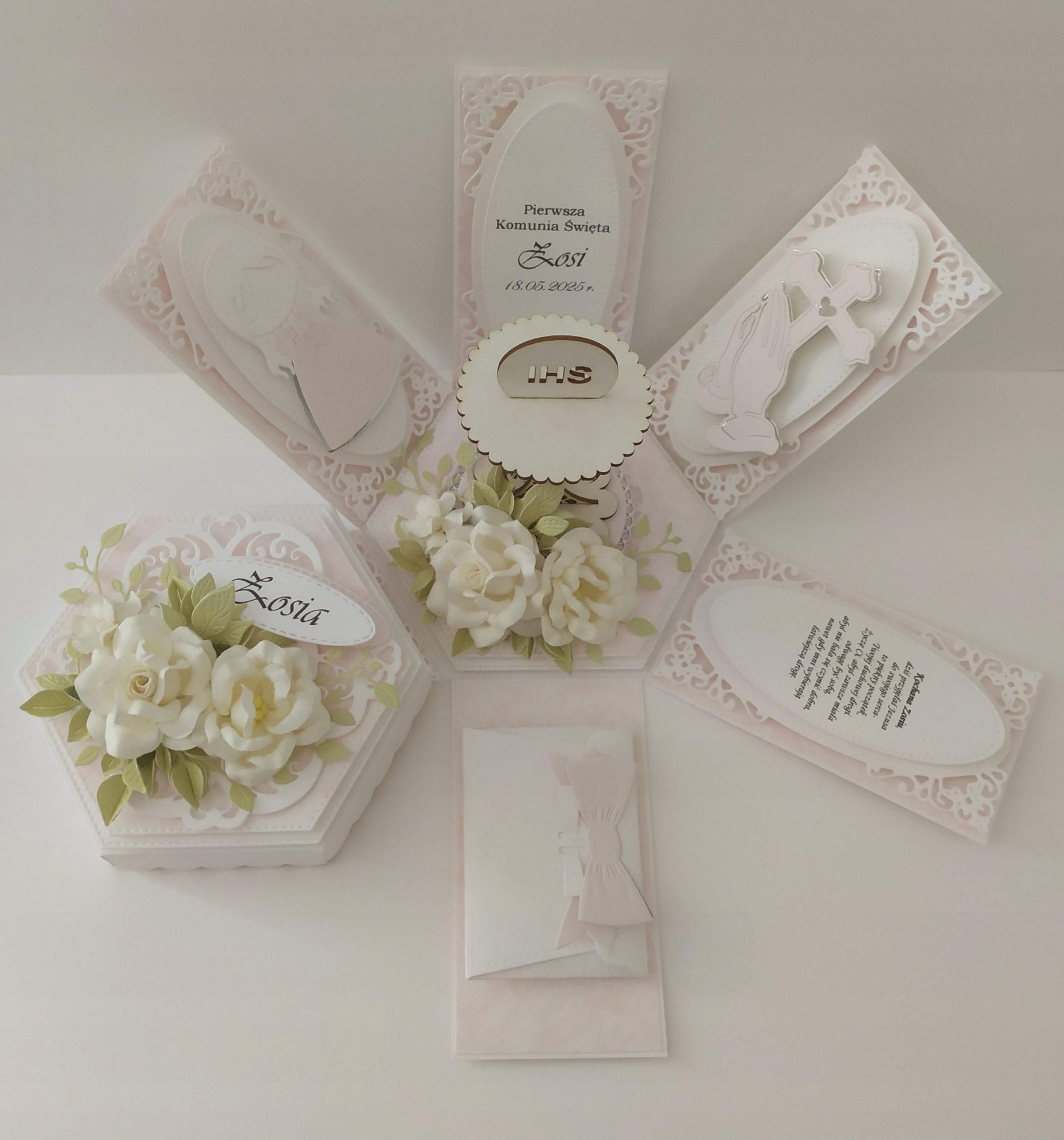 Exploding box komunijny kartka pudełko prezent pamiątka Komunia Święta • Cena, Opinie - Allegro