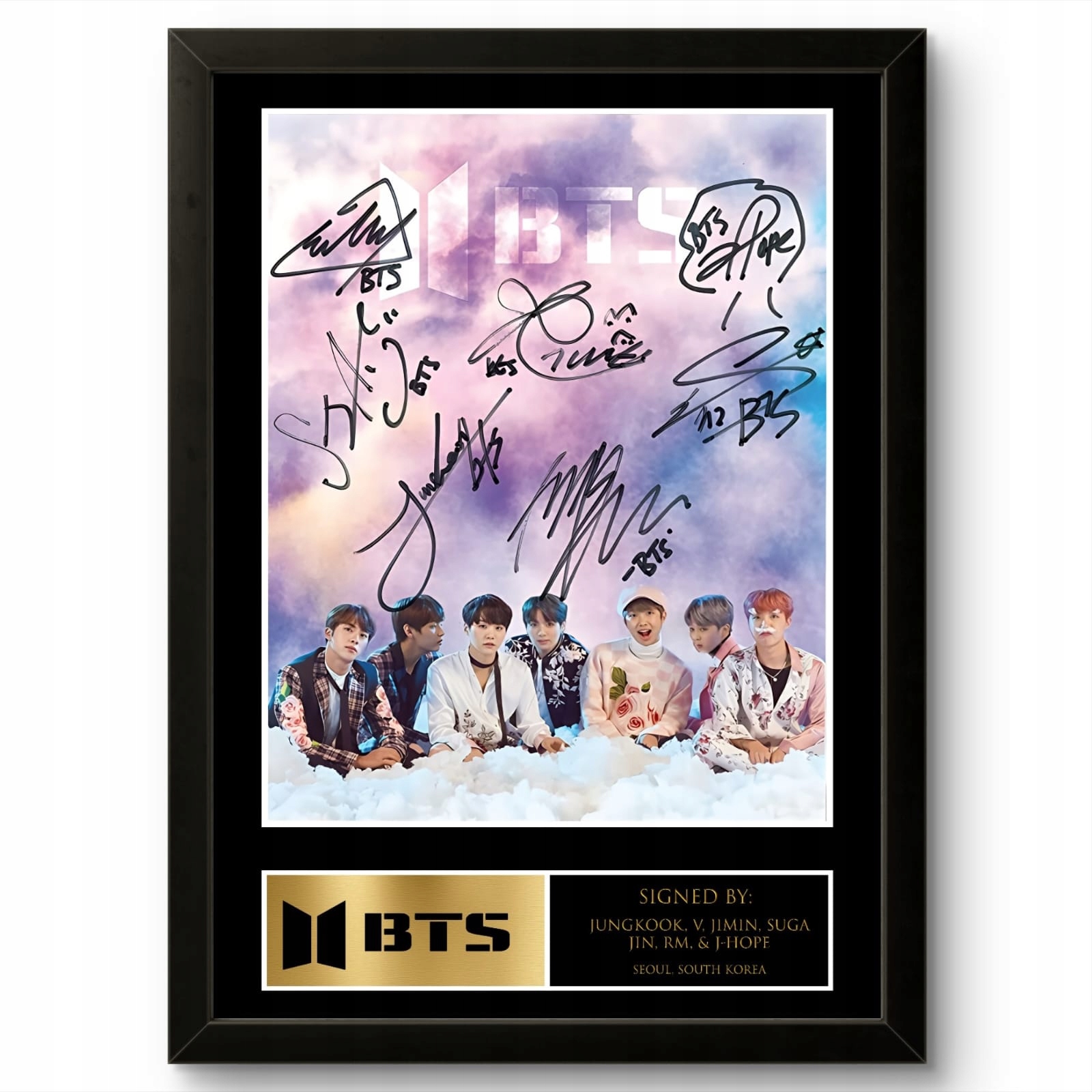 BTS KPOP AUTOGRAF W RAMCE A3 REPRINT OBRAZ ZDJĘCIE Z PODPISEM • Cena, Opinie • Obrazy ...