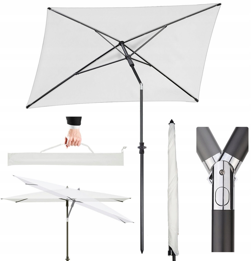 Parasol Sekey biały 210 x 180 cm • Cena, Opinie - Allegro