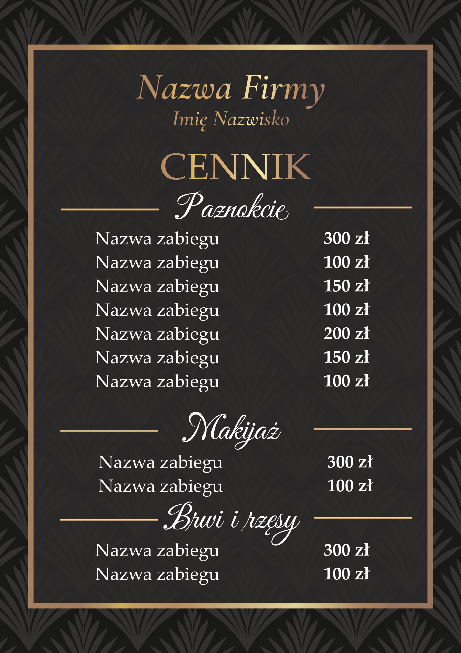 Cennik usług salonu kosmetycznego, fryzjerskiego • Cena, Opinie ...