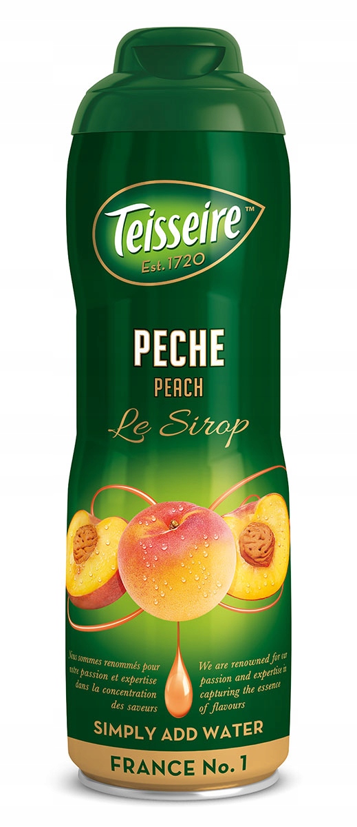 TEISSEIRE PEACH SYROP BRZOSKWINIA 600ML Syrop Koncentrat do wody ...
