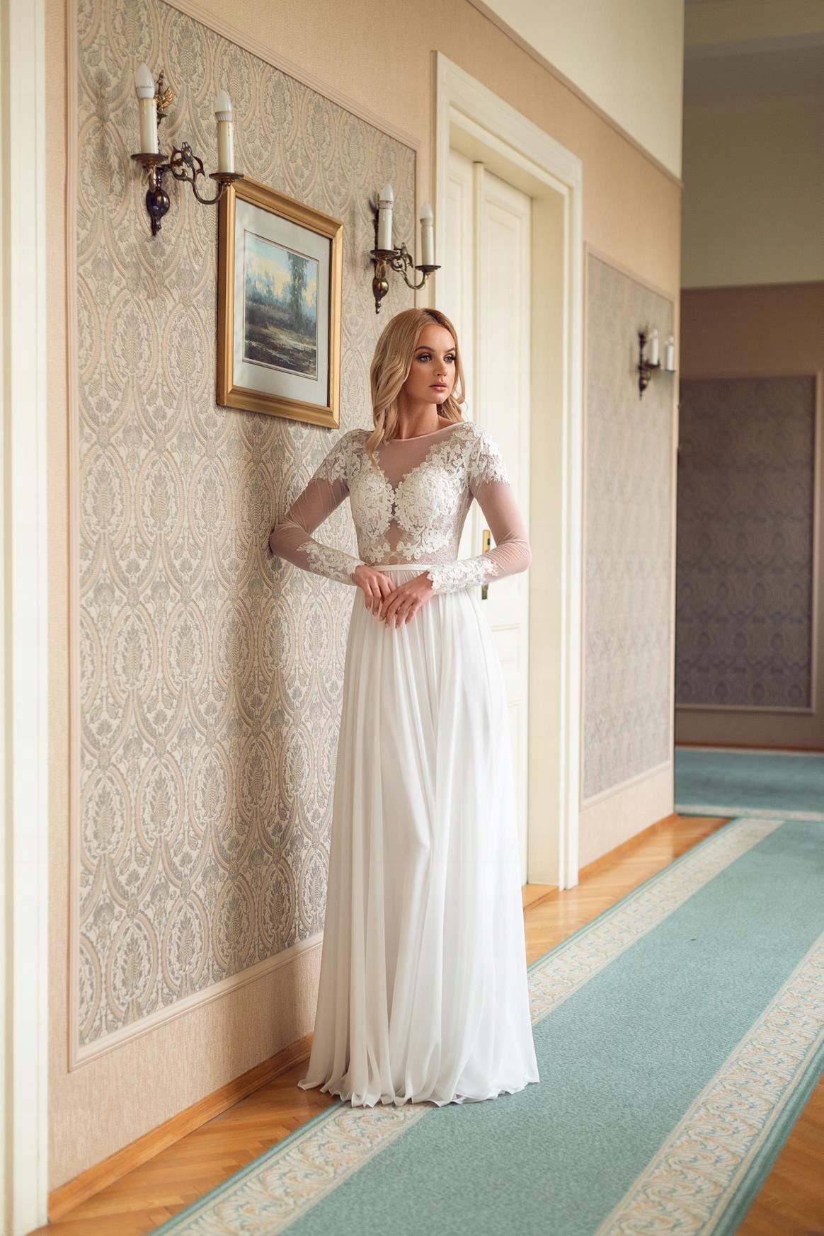 Fulara & Żywczyk suknia ślubna szerokie ramiączka do ziemi rozmiar 38 ...