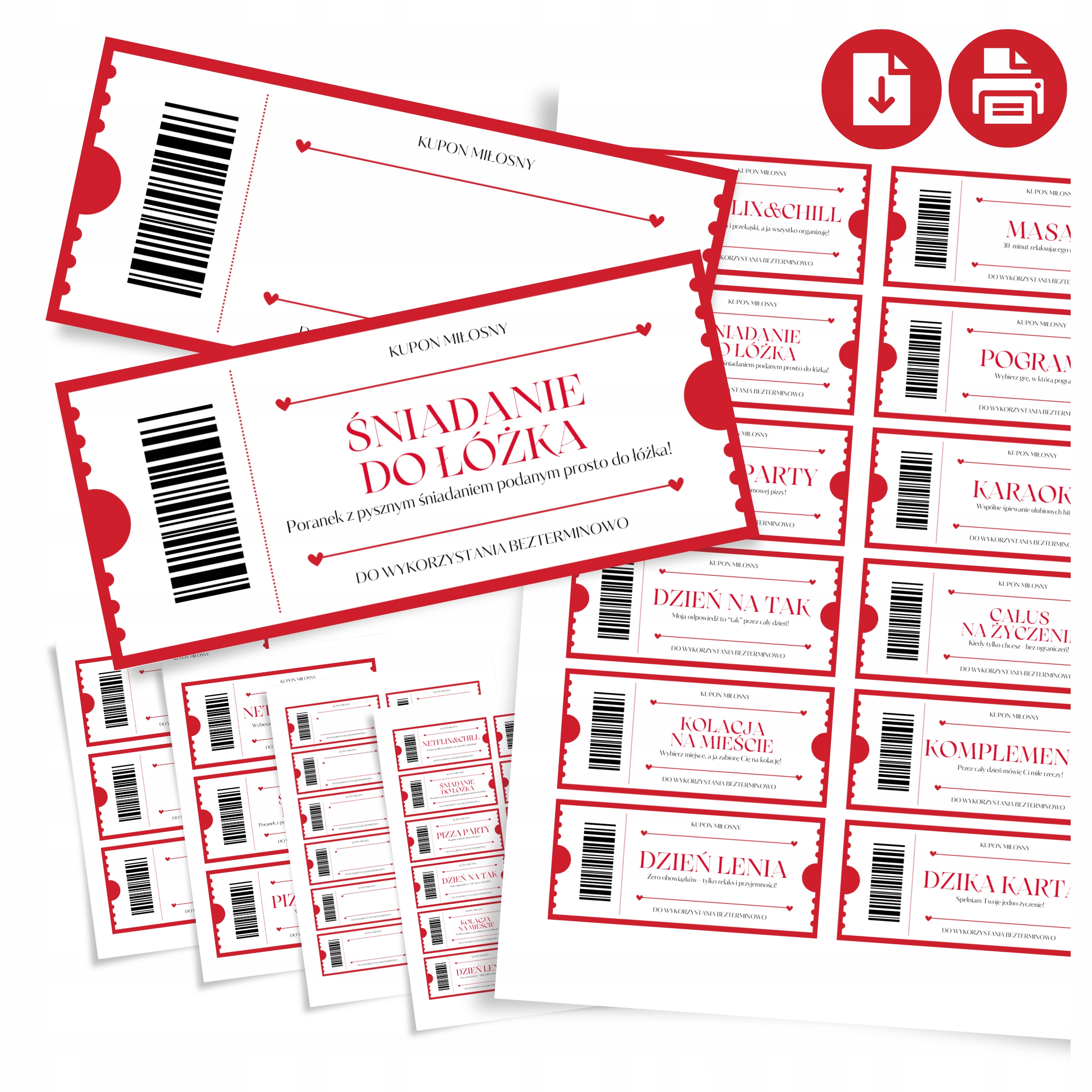 KUPONY MIŁOŚCI PREZENT NA WALENTYNKI ŚMIESZNE BONY VOUCHER - PDF DO ...