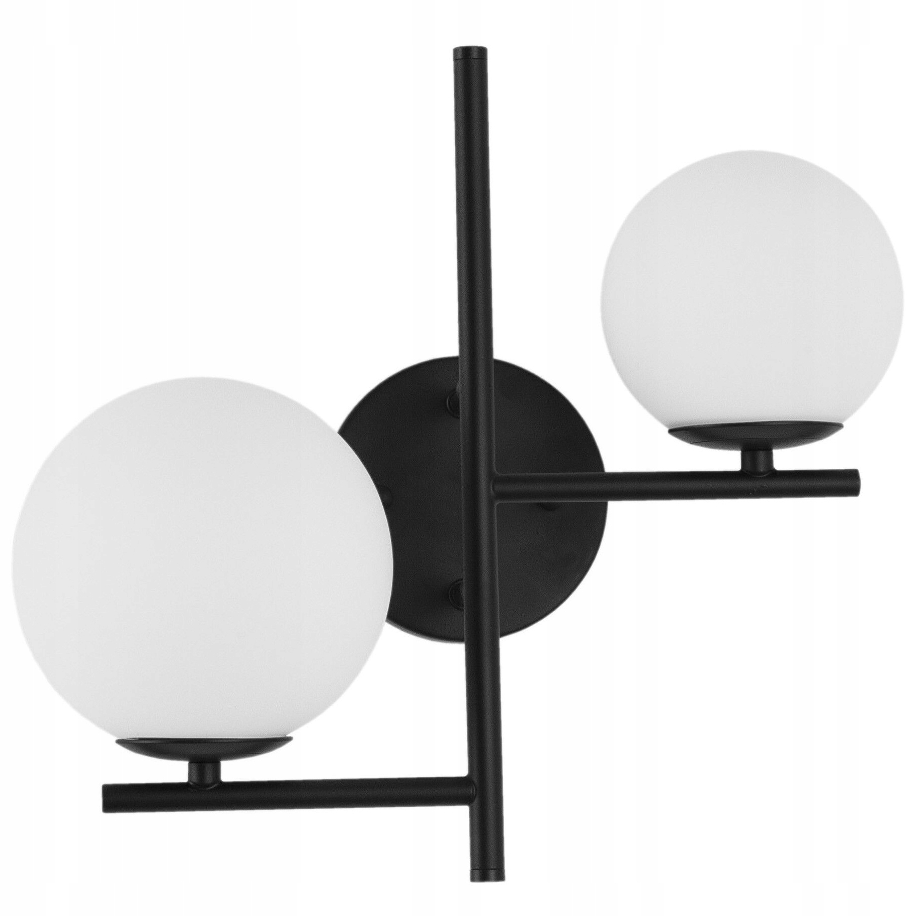 LAMPA ŚCIENNA KINKIET CZARNY MLECZNE SZKLANE KULE (5902557379002 ... LAMPA ŚCIENNA KINKIET CZARNY MLECZNE SZKLANE KULE (5902557379002 ...