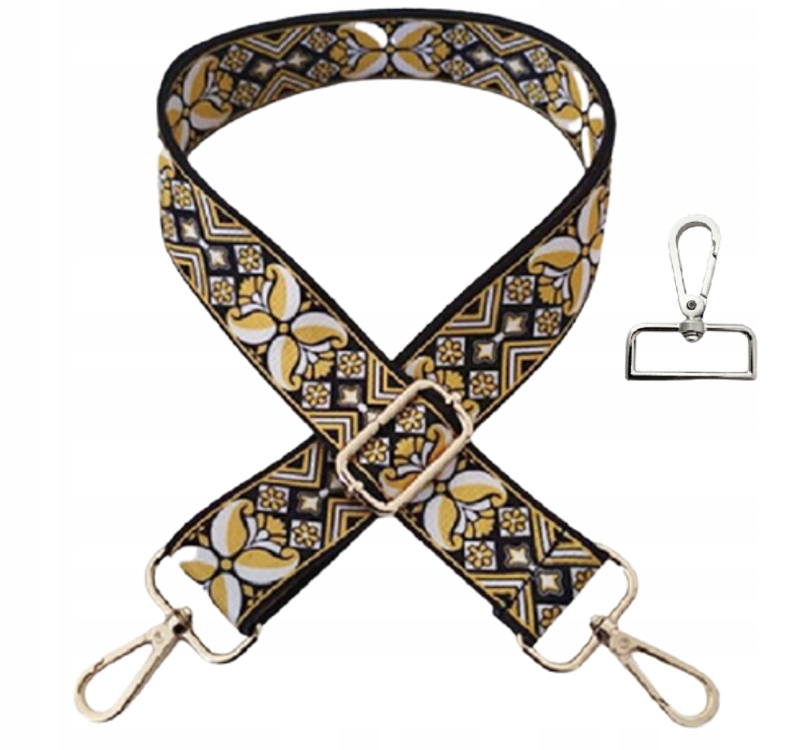 PASEK DO TOREBKI REGULOWANY ŻÓŁTY SREBRNE OKUCIA • Cena, Opinie • Paski 12800451873 • Allegro