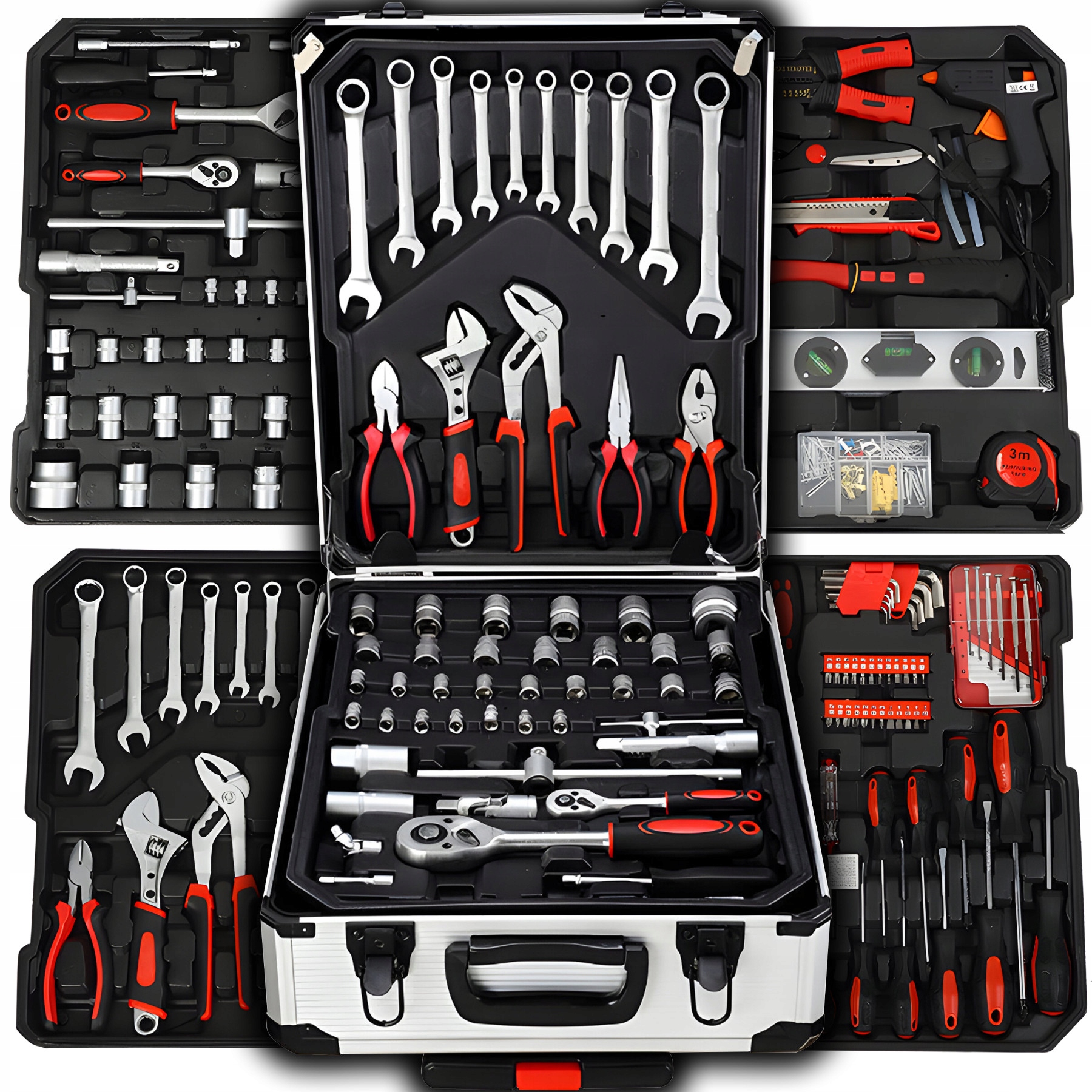 ZESTAW NARZĘDZI I KLUCZY WALIZKA NARZĘDZIOWA KLUCZE 187 ELEMENTY DUŻY ...